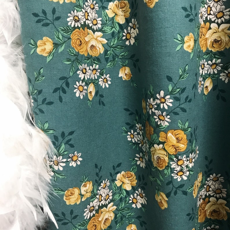 Modern Vintage Light Mustard Floral Pattern Bio Washed Linen - Etsy