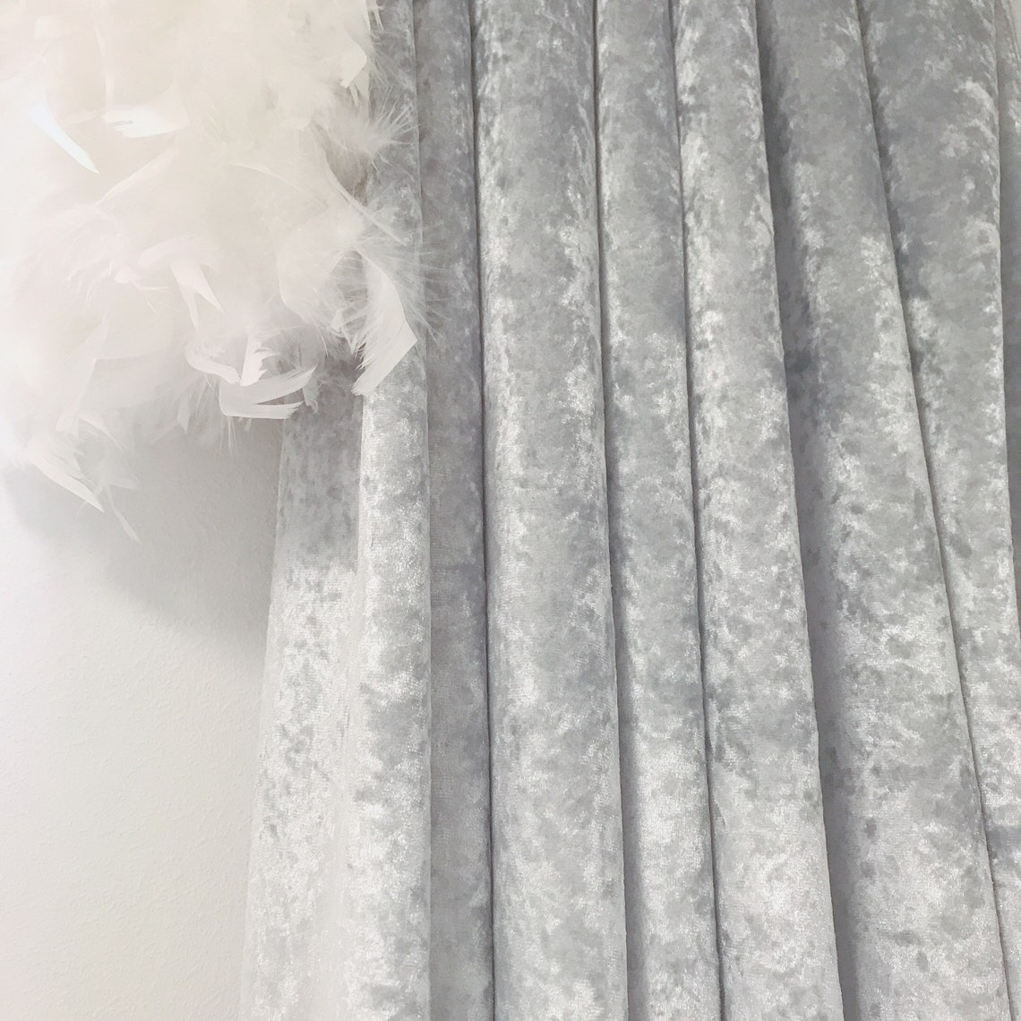 Glam Silver Velvet Curtain Drapery Panel Various Colors 64 84 | Etsy