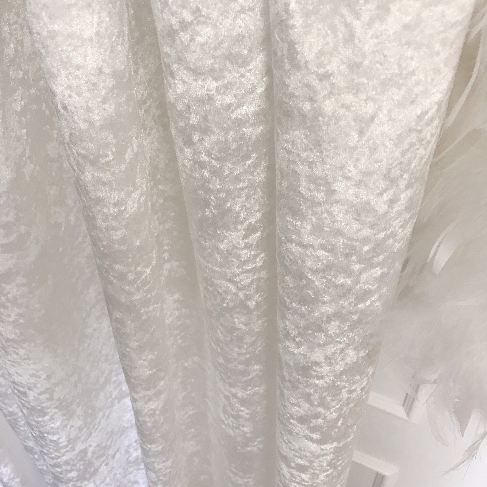 Glam White Velvet Curtain Drapery Panel Various Colors 64 84 | Etsy