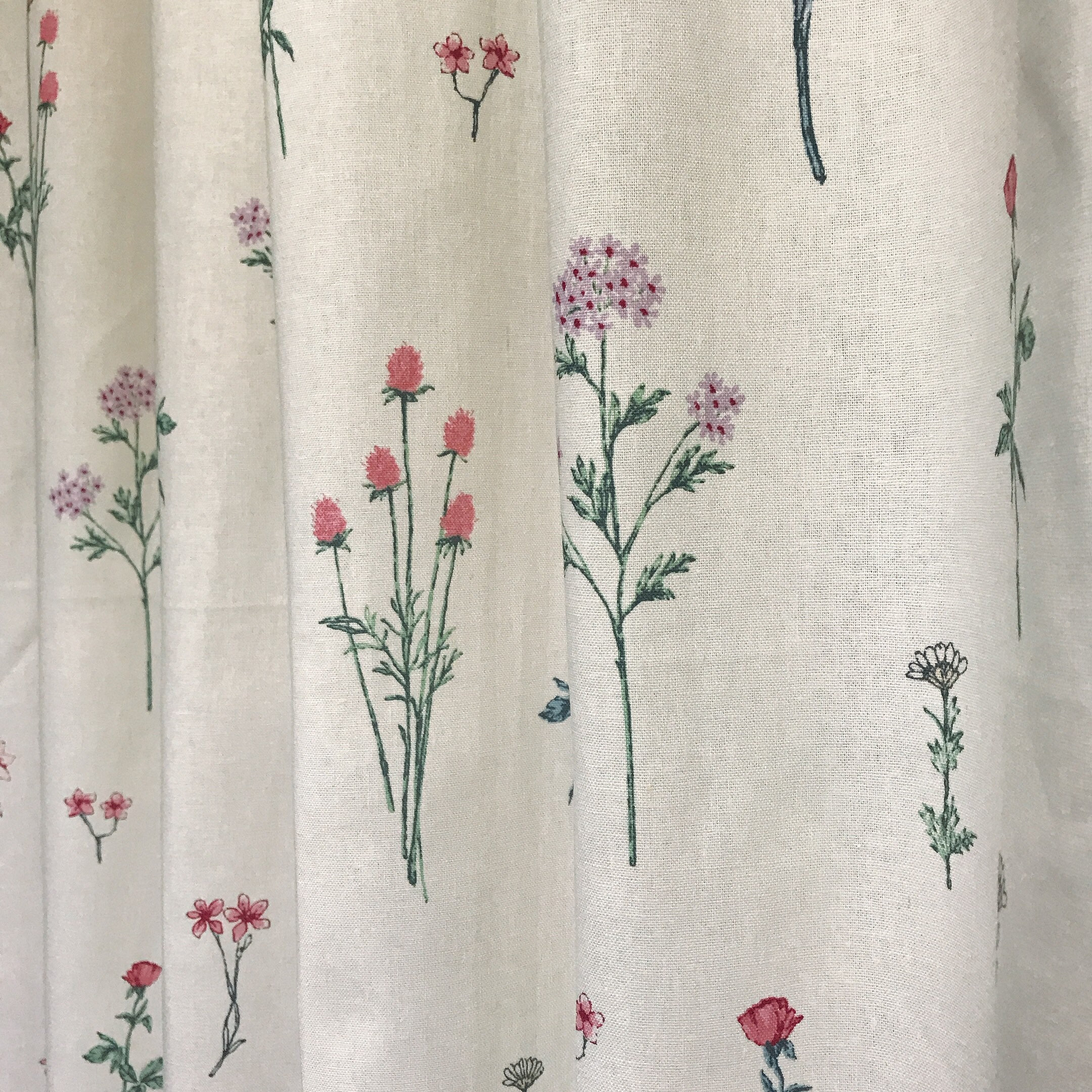 Modern Vintage Floral Pattern Linen Cotton Curtain Ivory - Etsy Canada