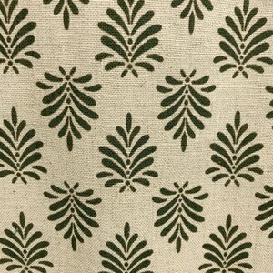 Modern Vintage Deep Green Leaves Pattern Washed Linen Cotton Curtain ...
