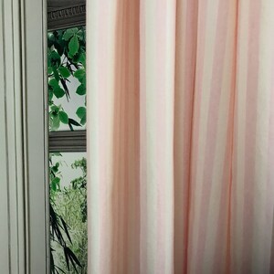 Modern Vintage Light Pink Striped Curtain With Ivory Background Cotton ...