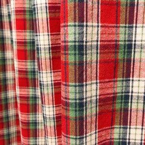 Modern Vintage Red Green Tartan Plaid Pattern Curtain Cotton Drapery ...