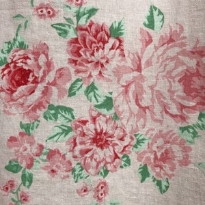 Modern Vintage Pink Large Floral Pattern Washed Linen Cotton Curtains ...