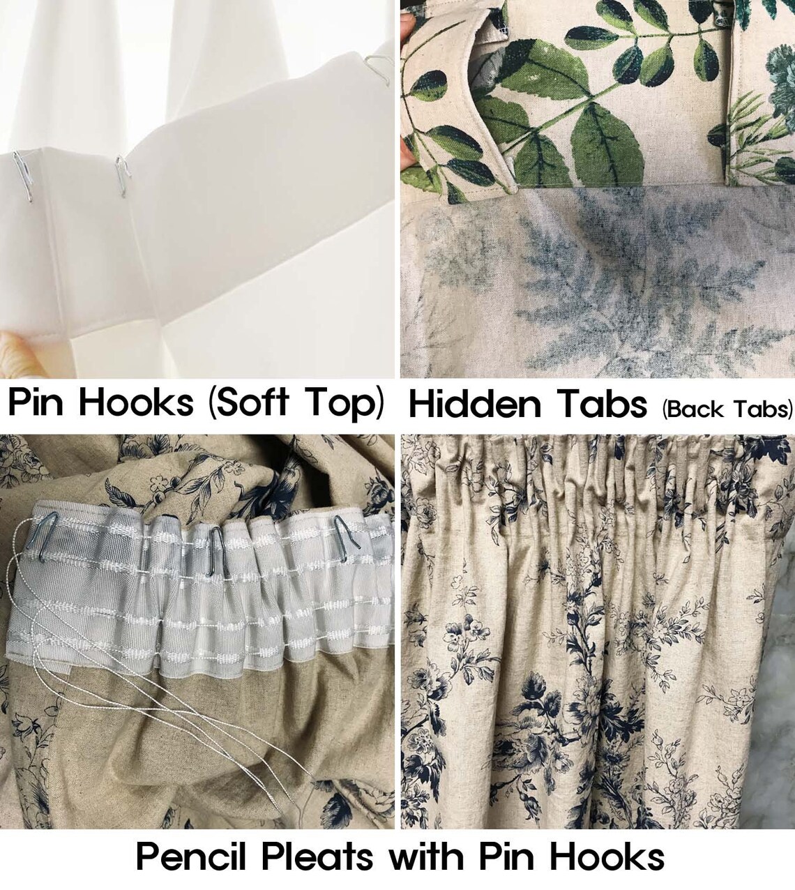 White Floral Pattern Washed Linen Cotton Curtain Natural Beige - Etsy