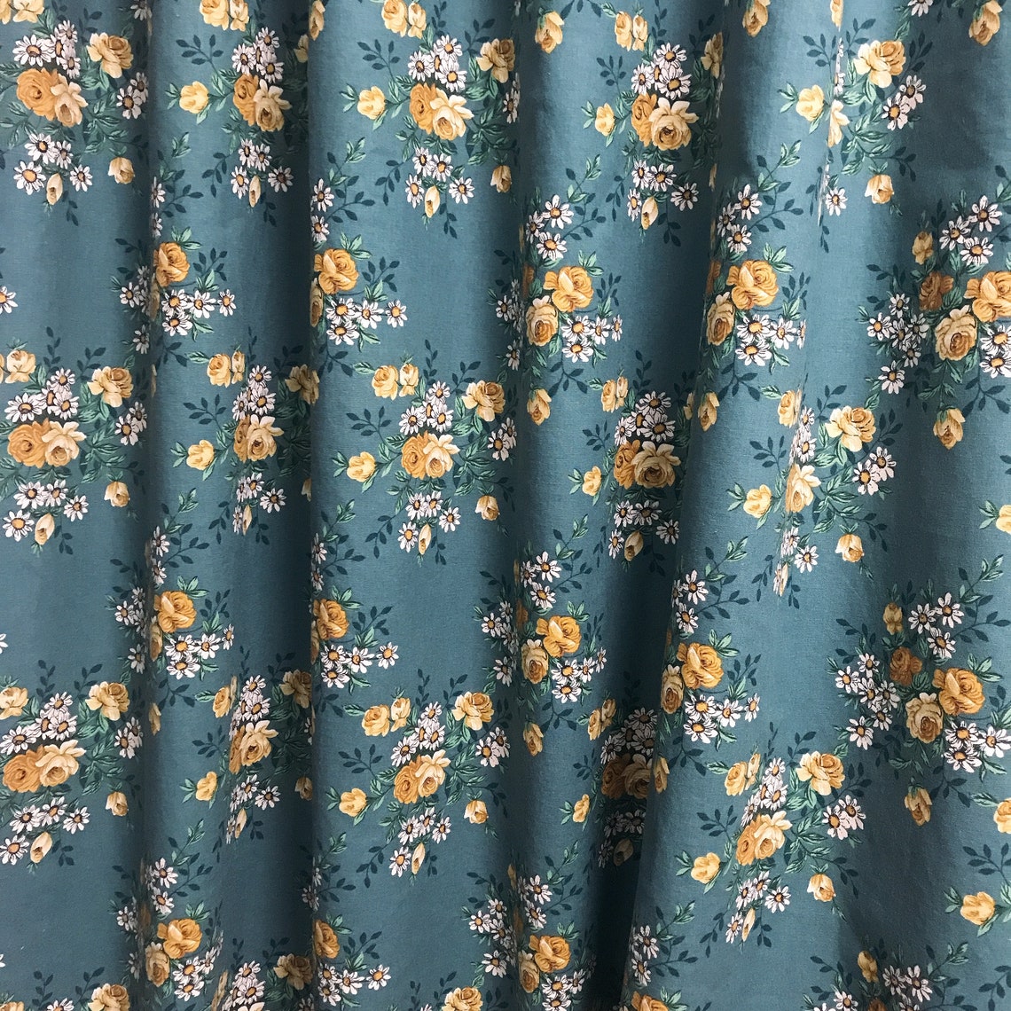 Modern Vintage Light Mustard Floral Pattern Bio Washed Linen - Etsy