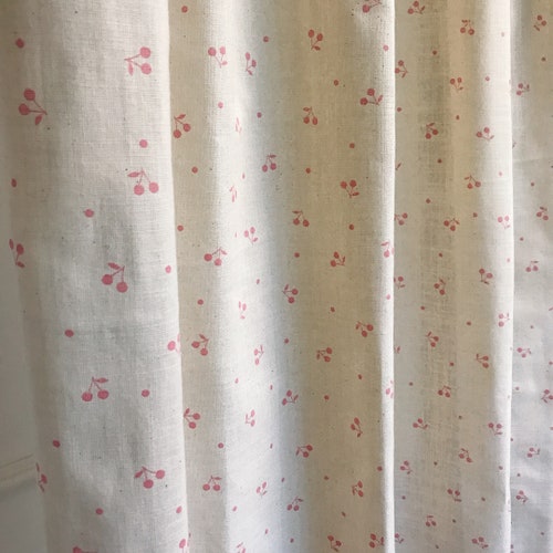 Modern Vintage Pink Floral Pattern Washed Cotton Curtain - Etsy