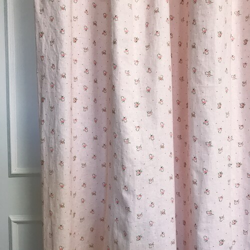 Modern Vintage Pink Large Floral Pattern Washed Linen Cotton - Etsy