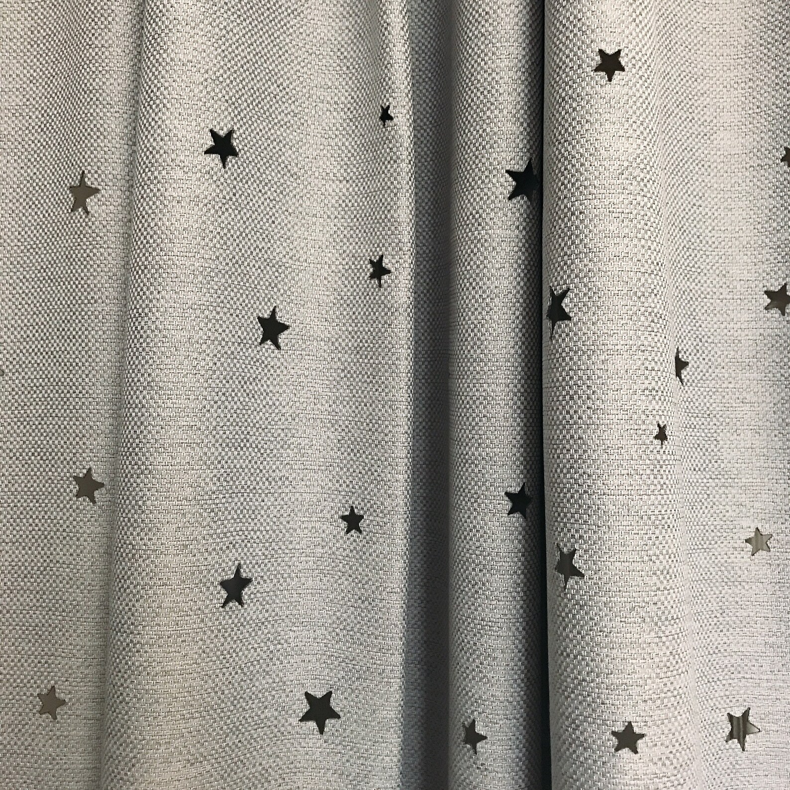 Pale Gray Stars Pattern Cutting Out Faux Linen Semi Blackout | Etsy