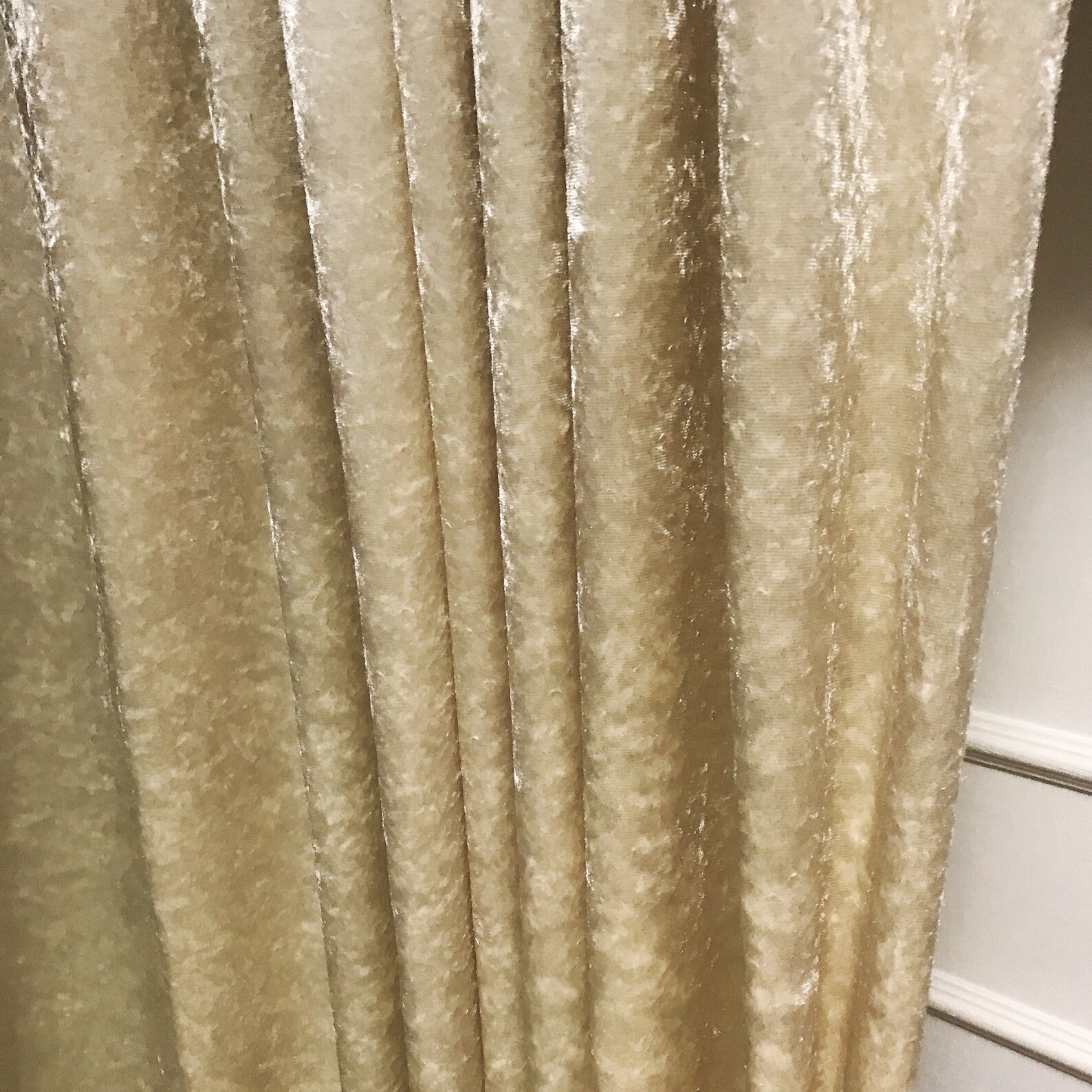Glam Beige Subtle Gloss Velvet Curtain Drapery Panel Various - Etsy