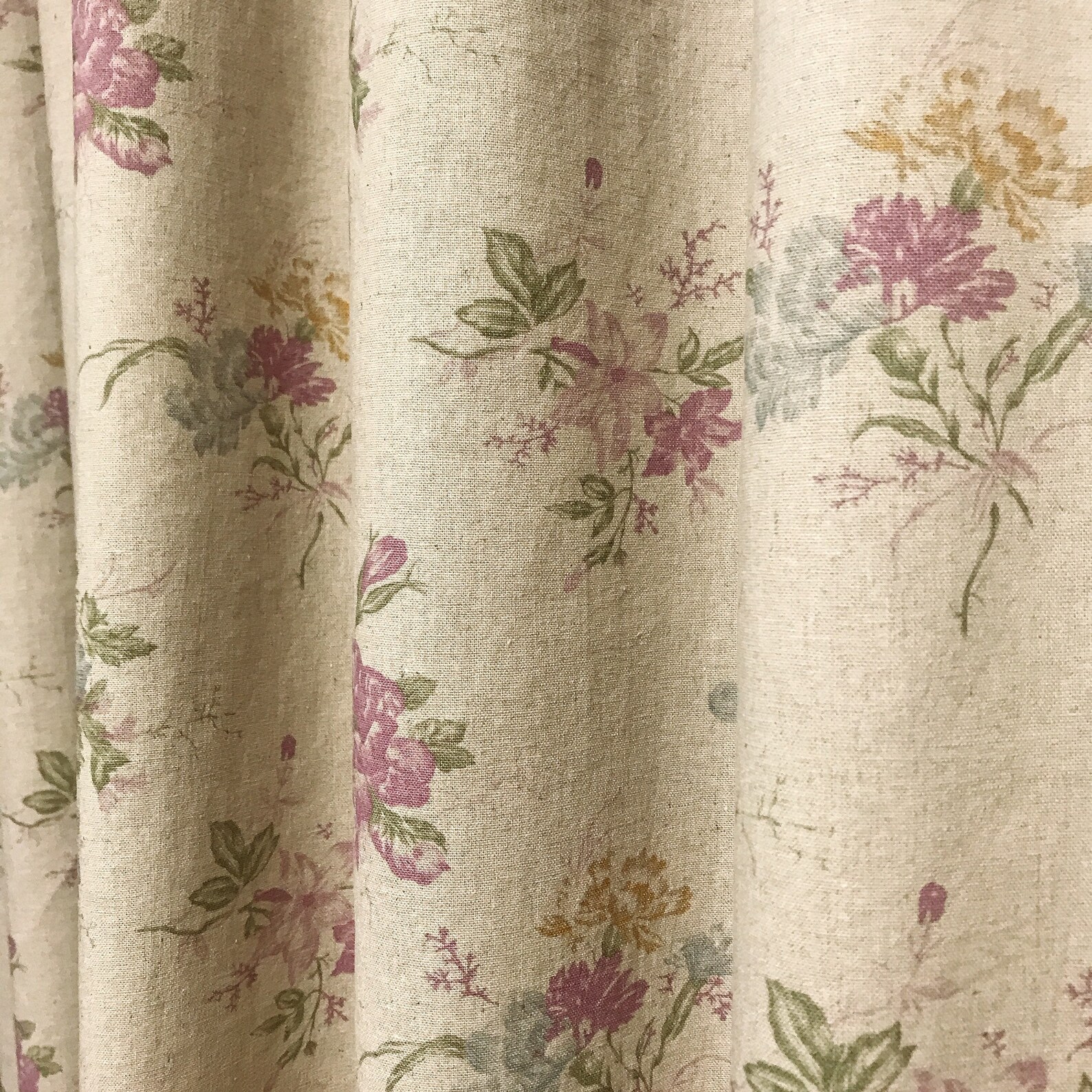 Modern Vintage Light Magenta Floral Pattern Washed Linen - Etsy