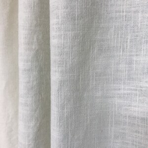White Bio Washed Linen Curtain Drapery Panel 51 Width Various Lengths ...