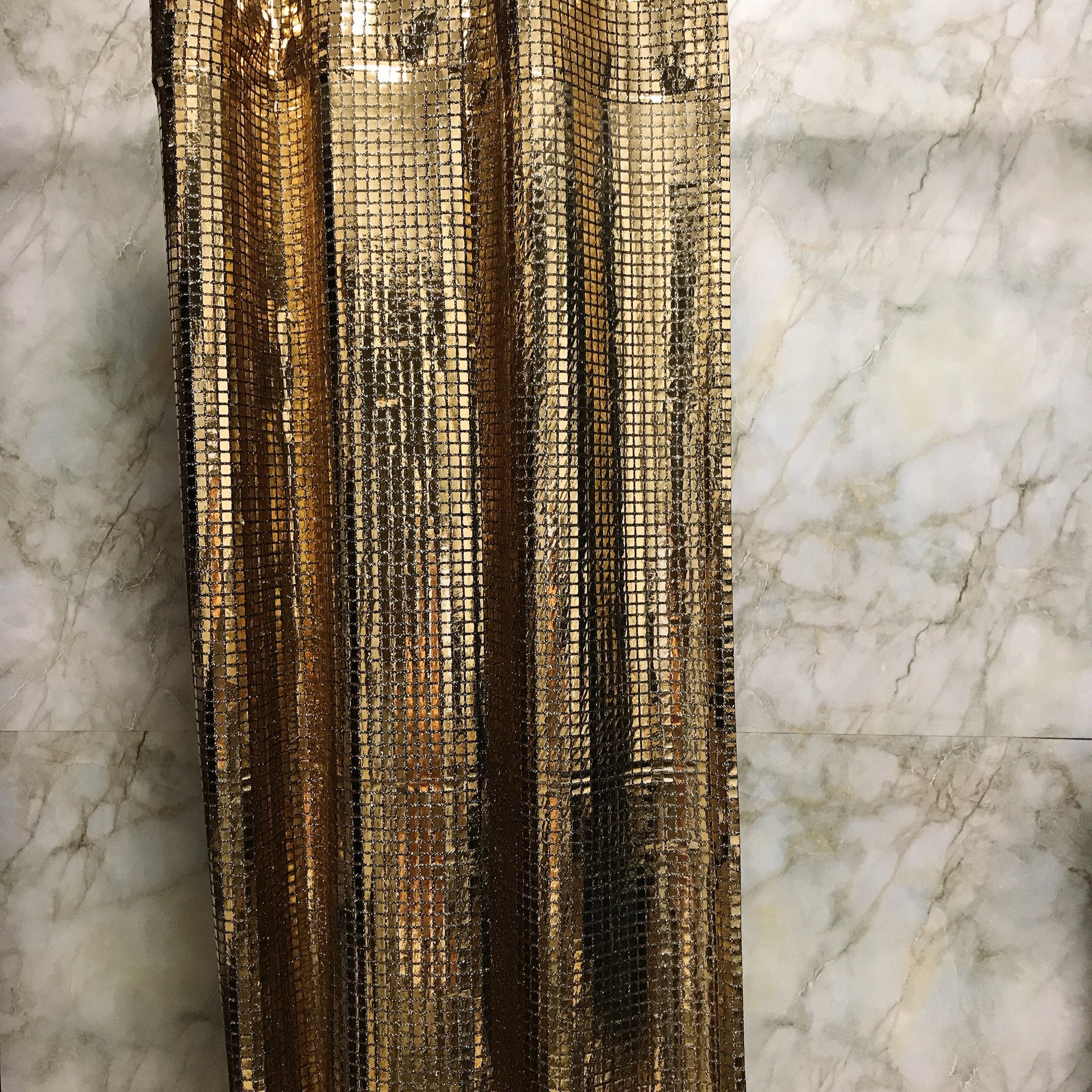 Sample Sale Glamorous Gold Metallic Plaids Curtain Decorative | Etsy