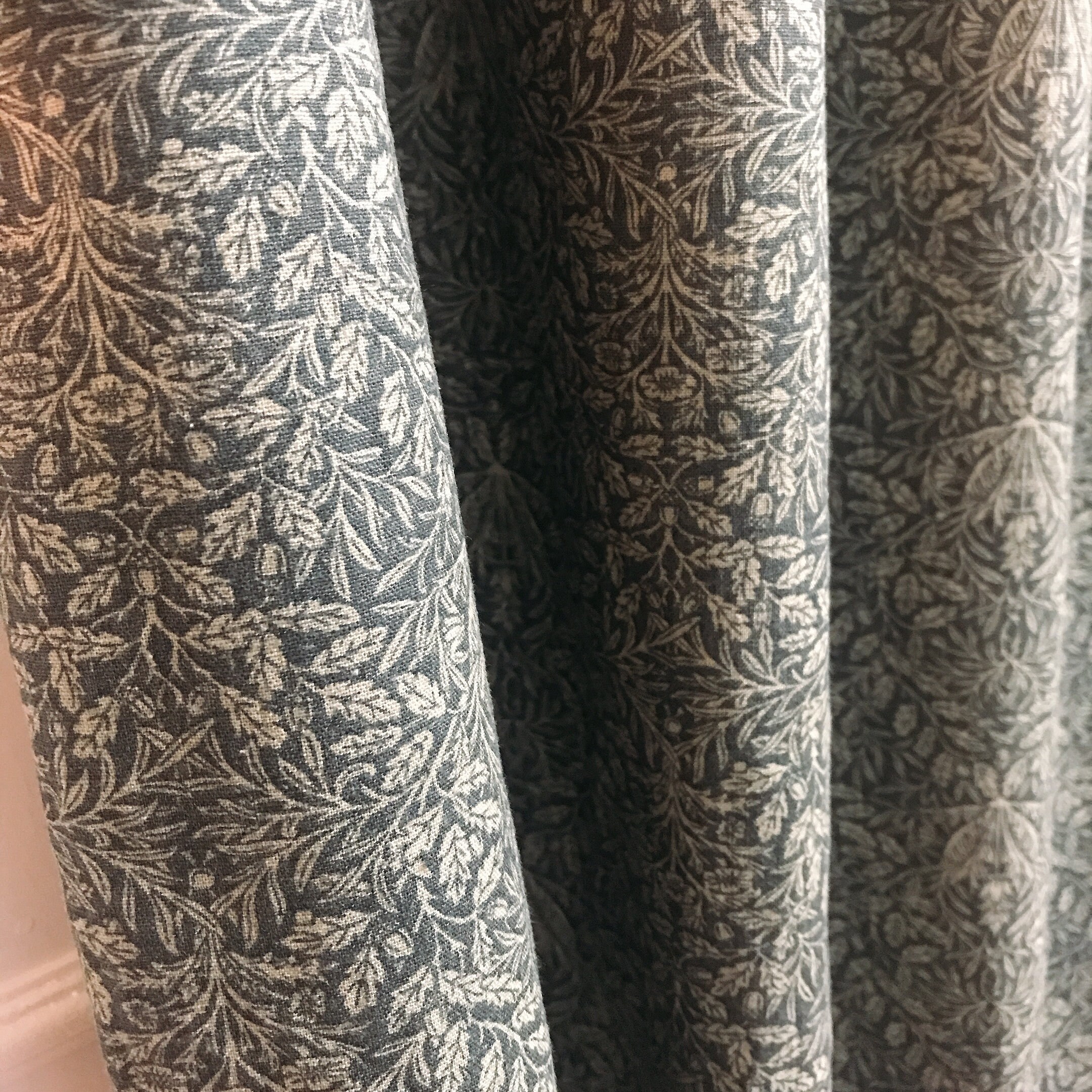 Modern Vintage Dark Grey Beige Leaves Pattern Washed Linen - Etsy