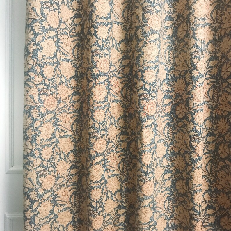 Modern Vintage Beige Wild Flowers Pattern Washed Linen Cotton | Etsy