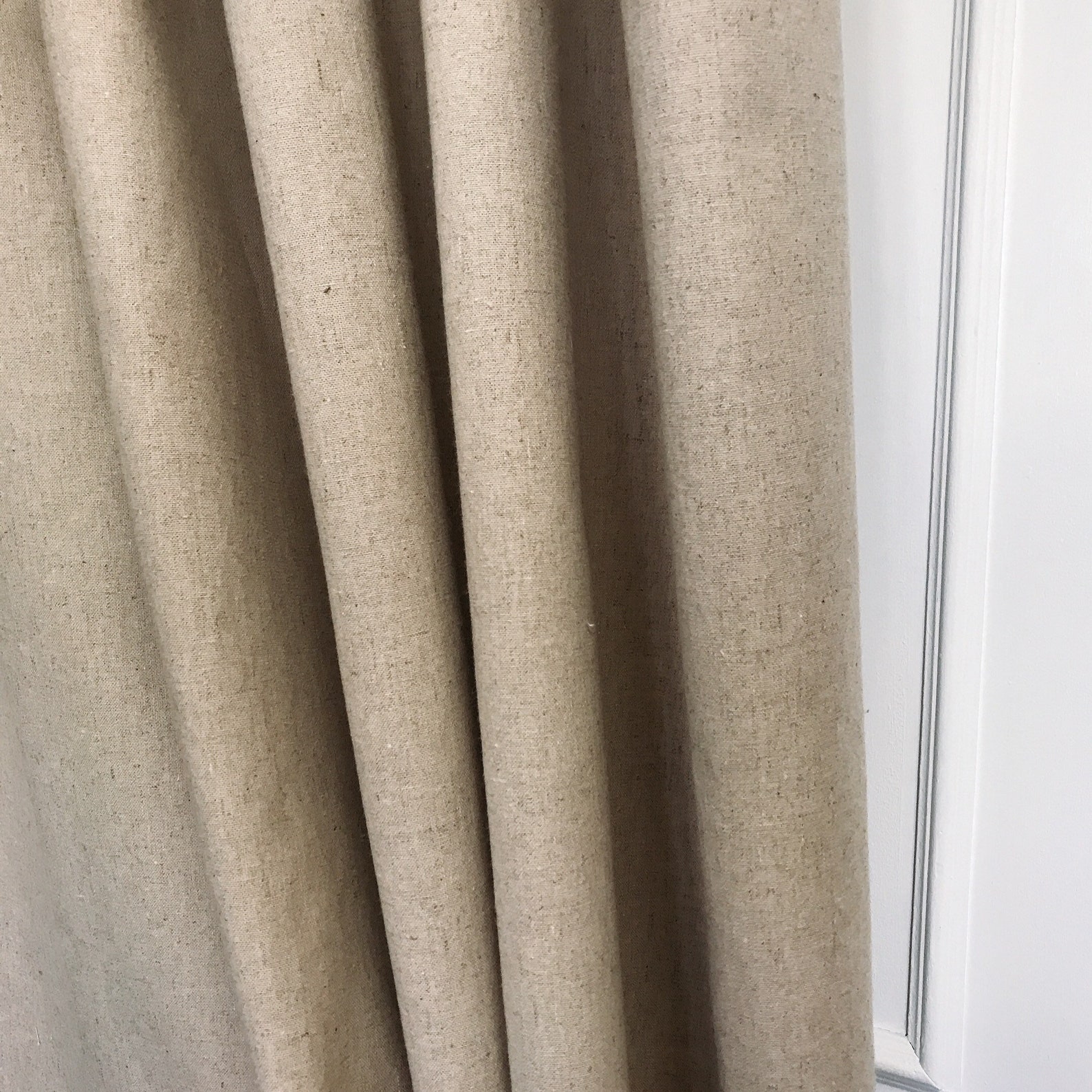 Natural Beige Bio Washed Linen Cotton Curtain Panel Various - Etsy