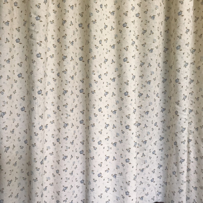 Modern Vintage Blue Purple Floral Pattern Washed Cotton - Etsy