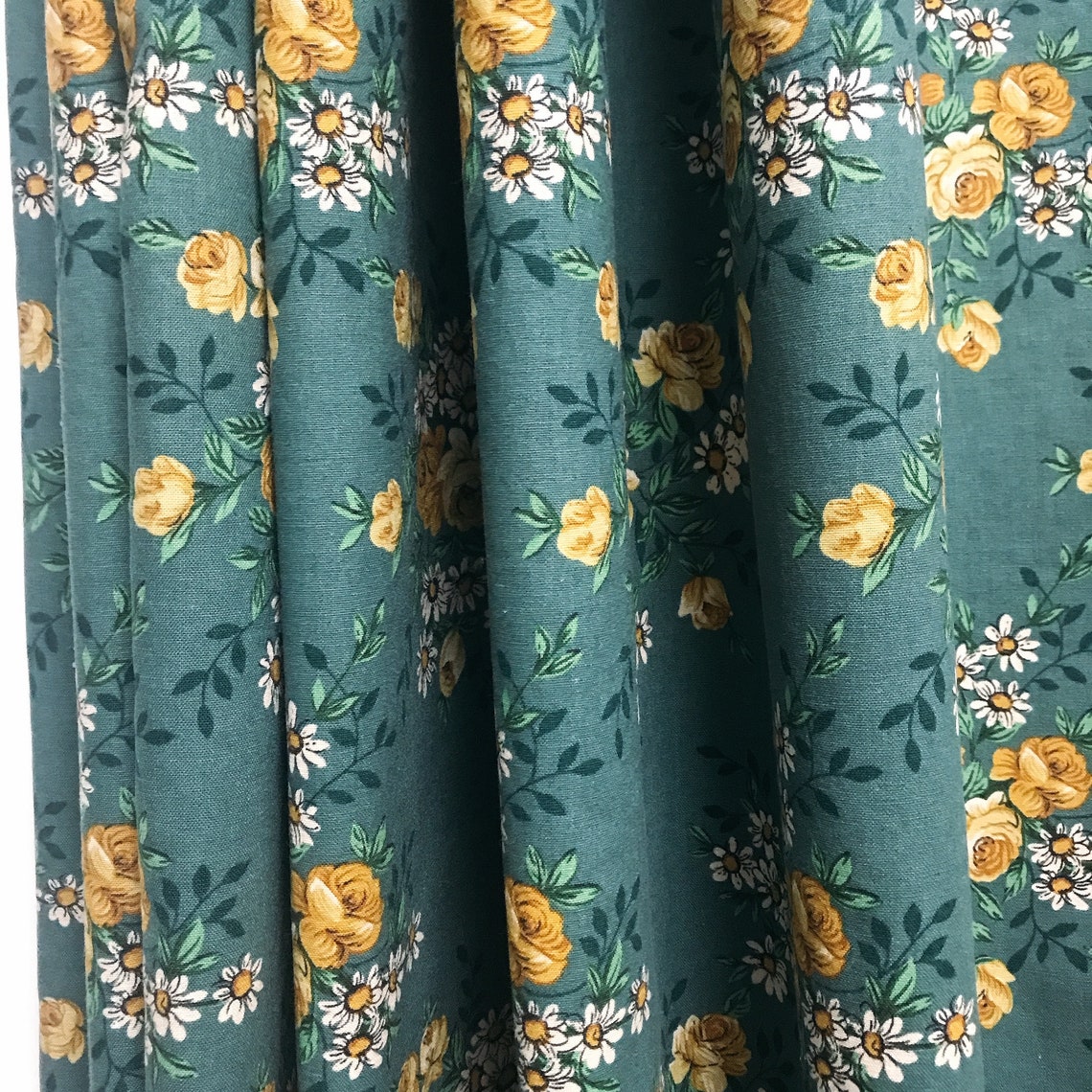 Modern Vintage Light Mustard Floral Pattern Bio Washed Linen - Etsy