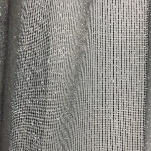 Silver Metallic Accents Weave Black Mesh Sheer Curtain Panel 63 84 90 ...