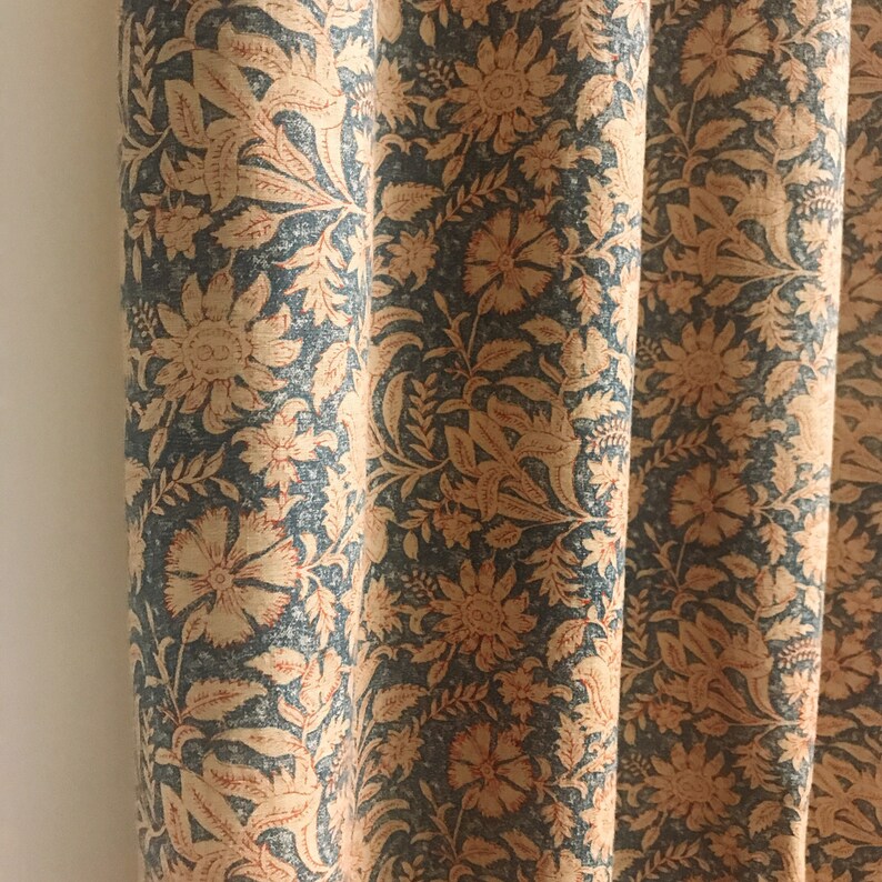 Modern Vintage Beige Wild Flowers Pattern Washed Linen Cotton - Etsy