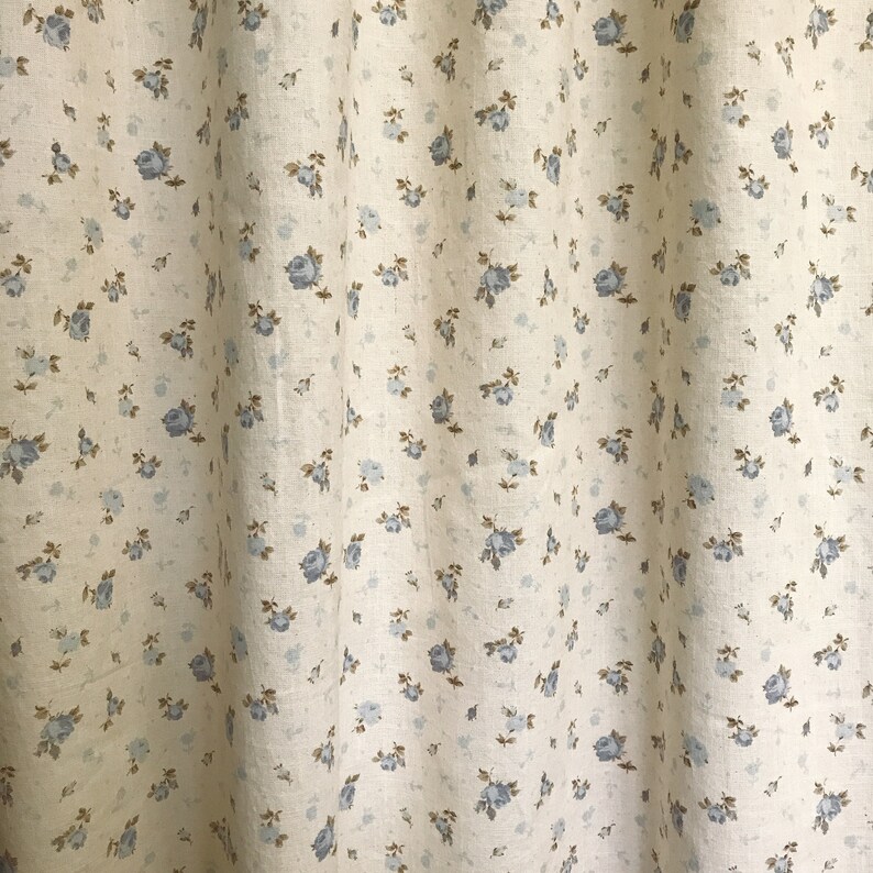 Modern Vintage Blue Purple Floral Pattern Washed Cotton - Etsy