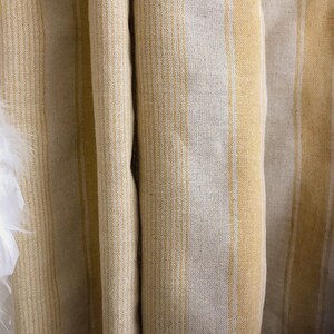 Modern Vintage Light Mustard Striped Pattern Linen Curtain Natural ...