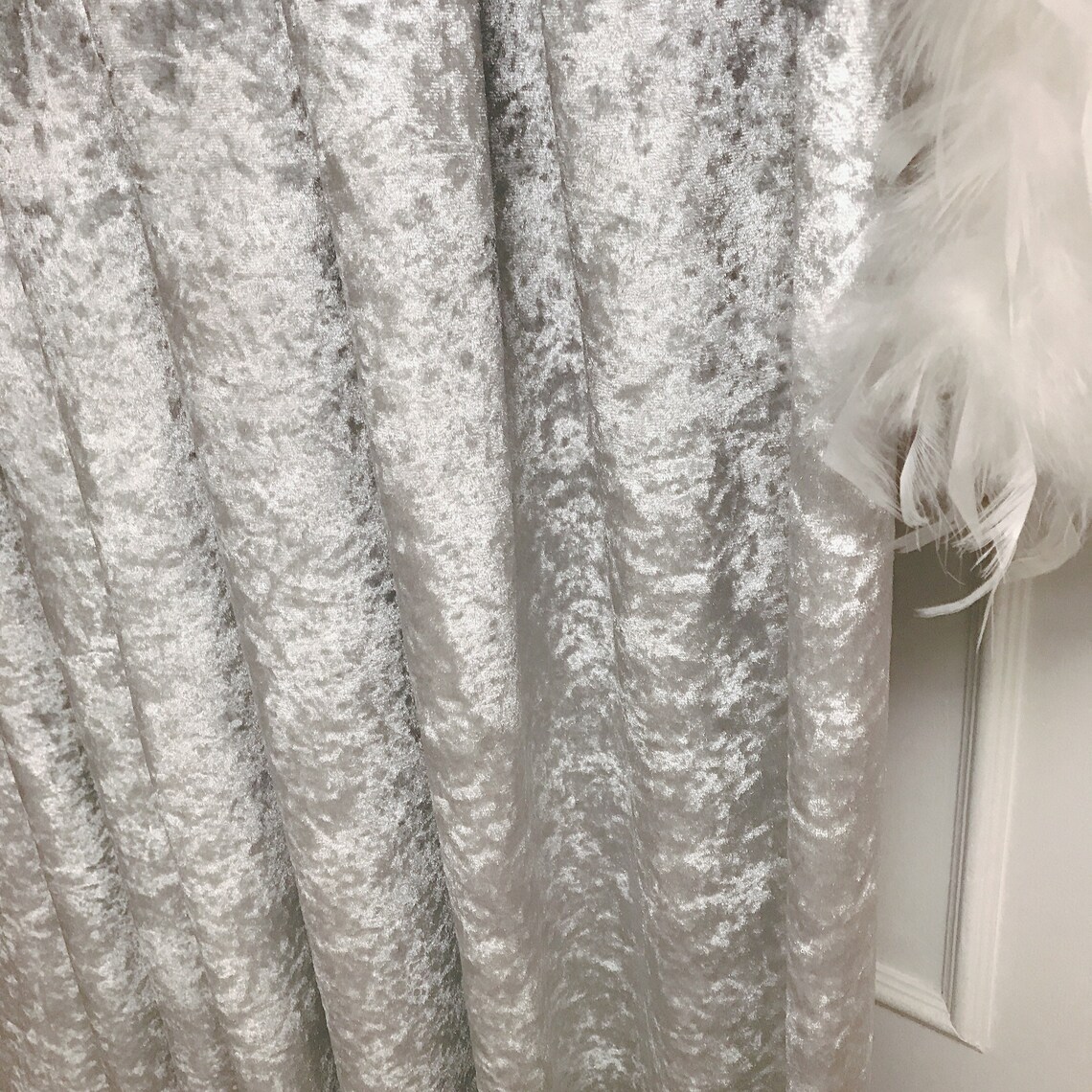 Glam Silver Velvet Curtain Drapery Panel Various Colors 64 84 | Etsy