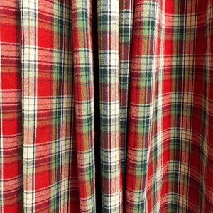 Modern Vintage Red Green Tartan Plaid Pattern Curtain Cotton Drapery ...