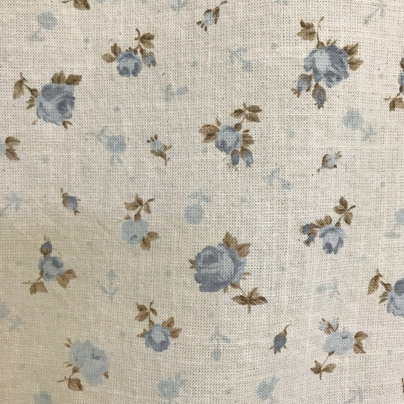 Modern Vintage Blue Purple Floral Pattern Washed Cotton - Etsy