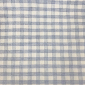 Modern Vintage Light Blue Tiny Gingham Check Curtain With Ivory ...