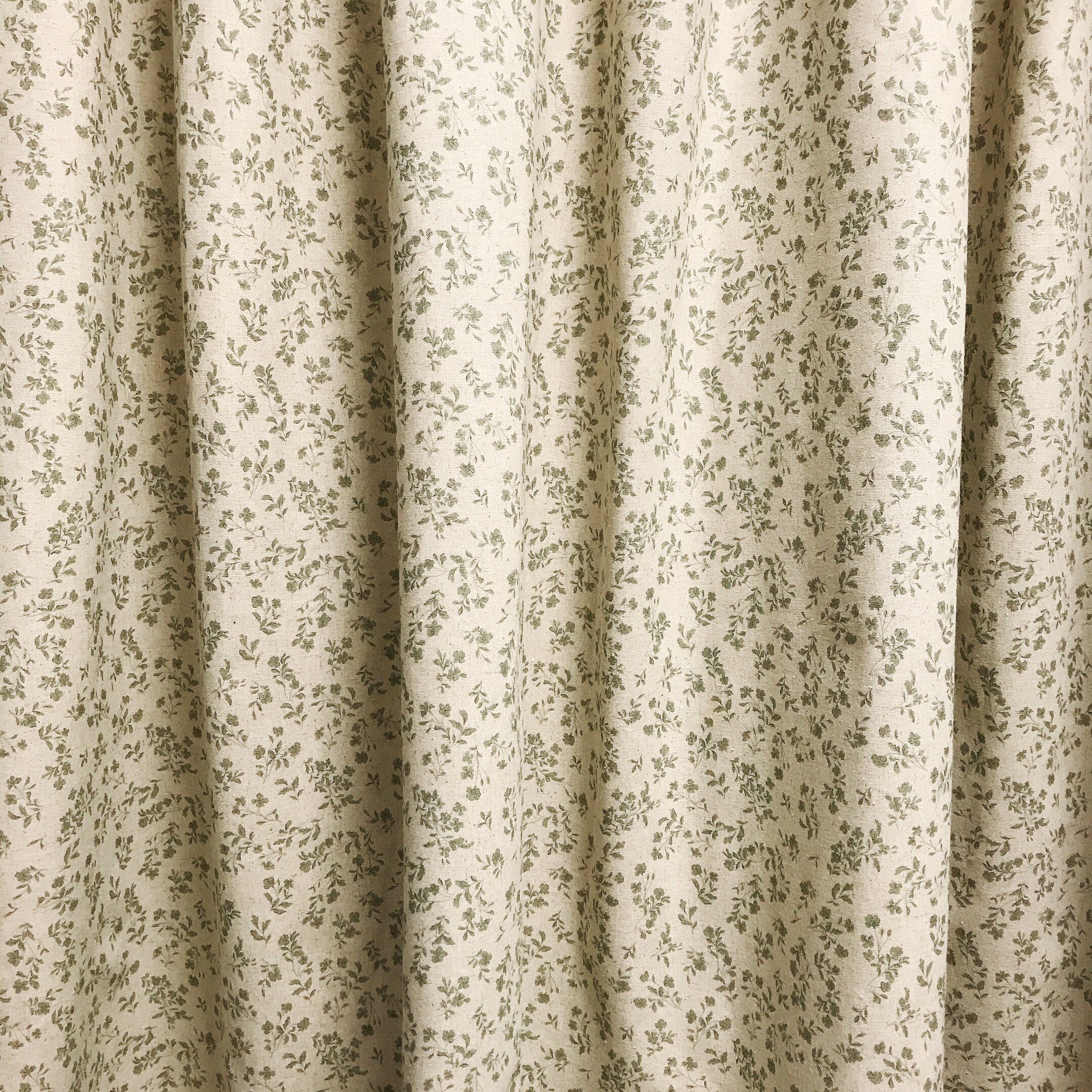 Modern Vintage Sage Green Floral Pattern Washed Linen Cotton - Etsy UK