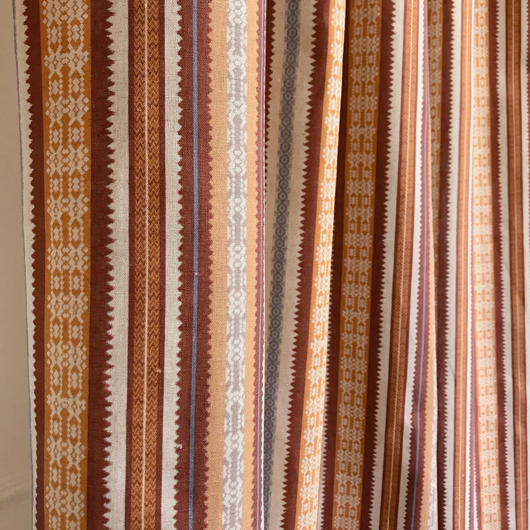 Modern Vintage Geometric Vertical Pattern Washed Linen Cotton - Etsy