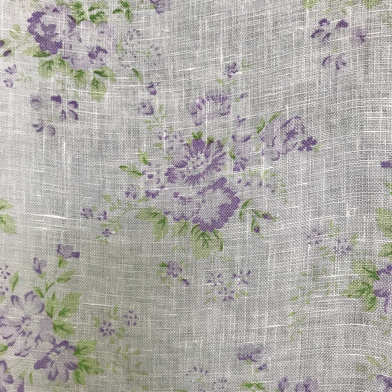 Modern Vintage Lavender Roses Floral Pattern Bio Washed Linen - Etsy