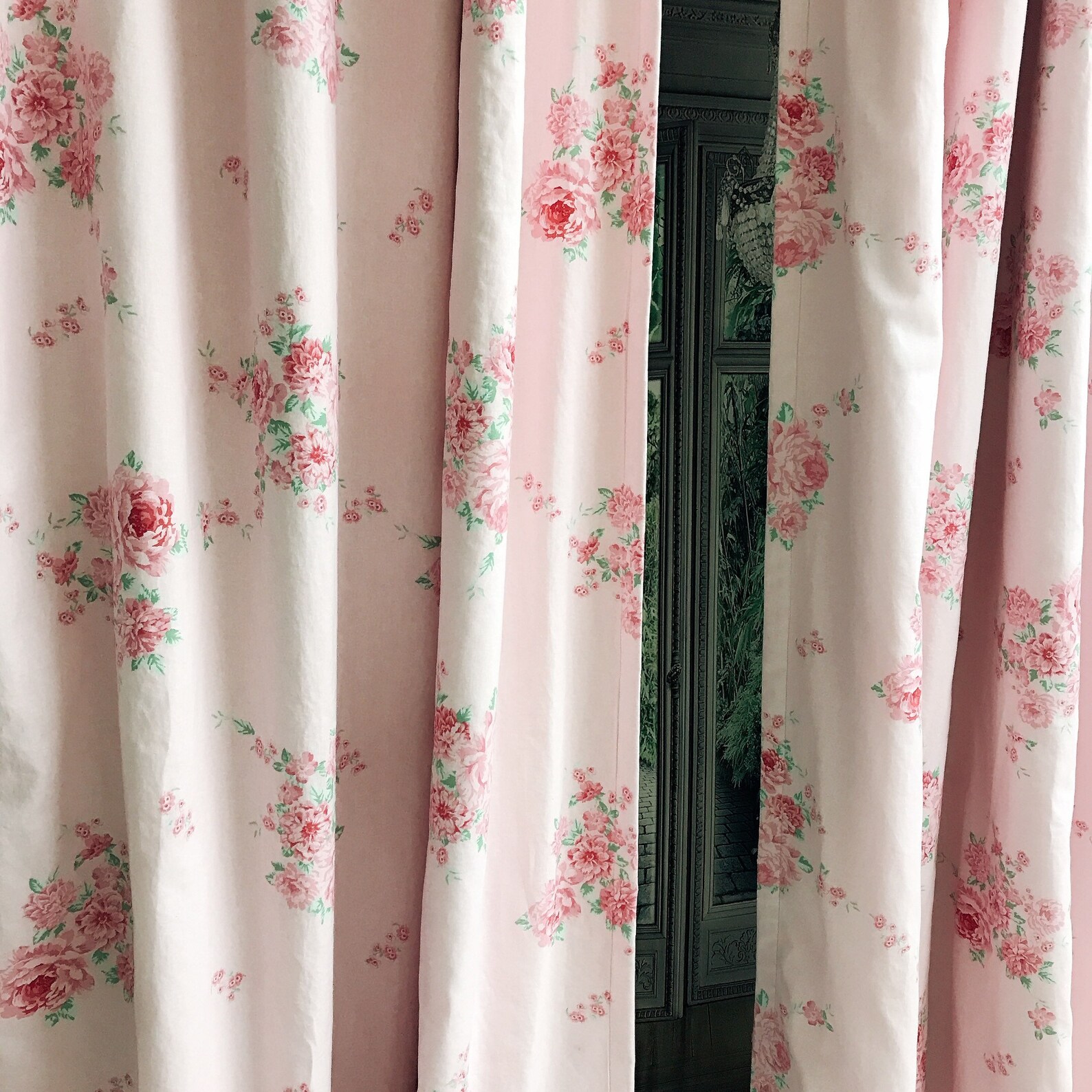 Modern Vintage Pink Large Floral Pattern Washed Linen Cotton - Etsy UK