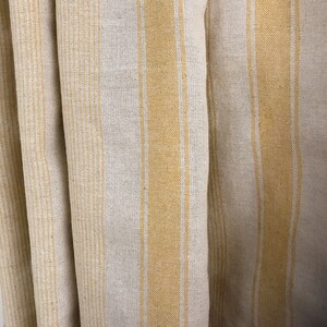 Modern Vintage Light Mustard Striped Pattern Linen Curtain Natural ...