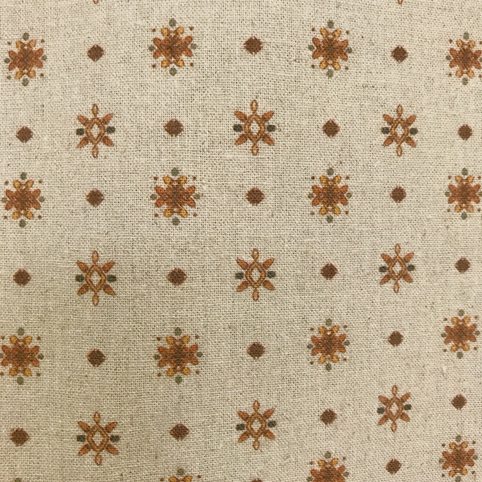 Modern Vintage Copper Brown Circles Pattern Linen Cotton Curtain ...