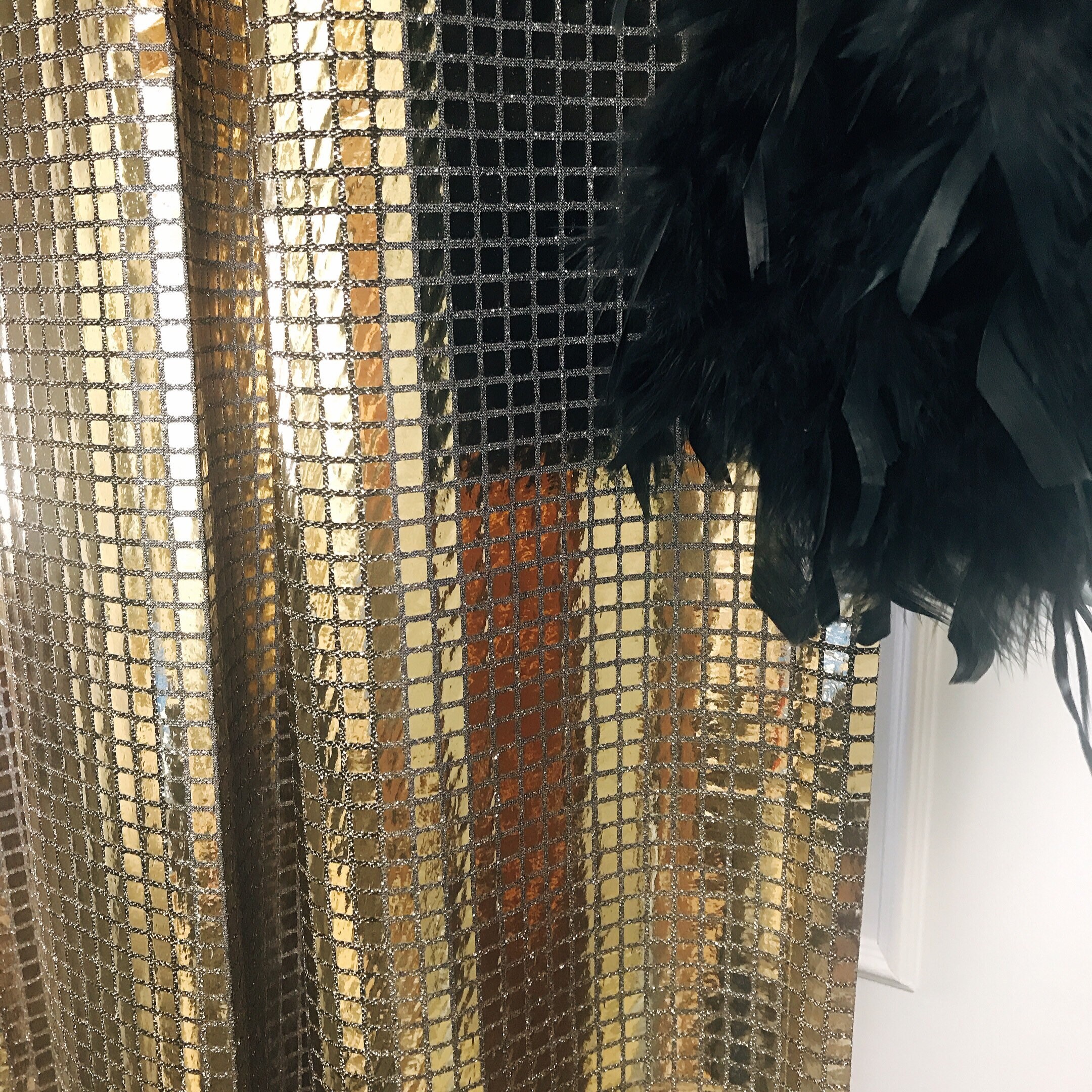 Sample Sale Glamorous Gold Metallic Plaids Curtain Decorative | Etsy