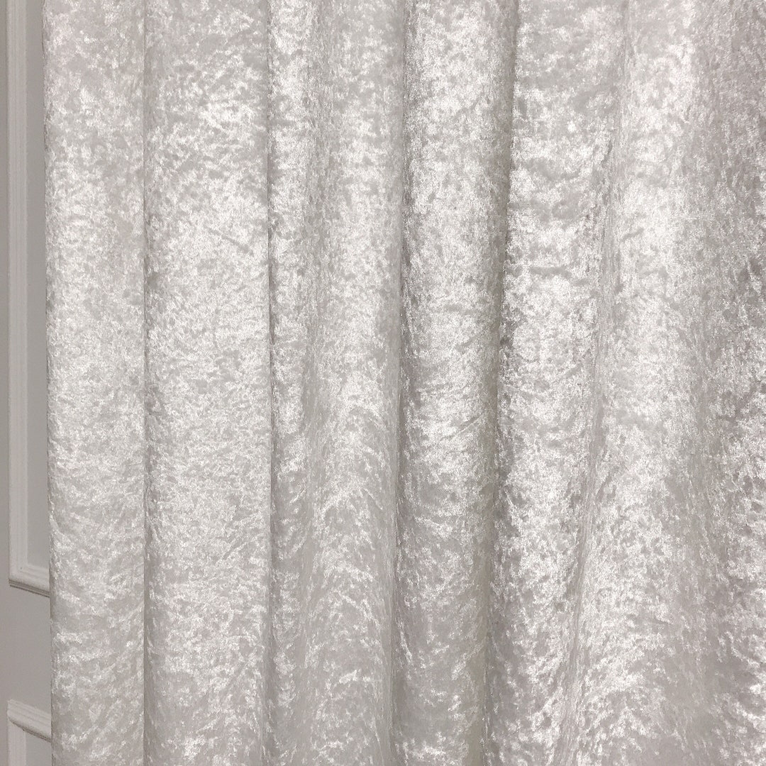 Glam White Velvet Curtain Drapery Panel Various Colors 64 84 90 96 Inch ...