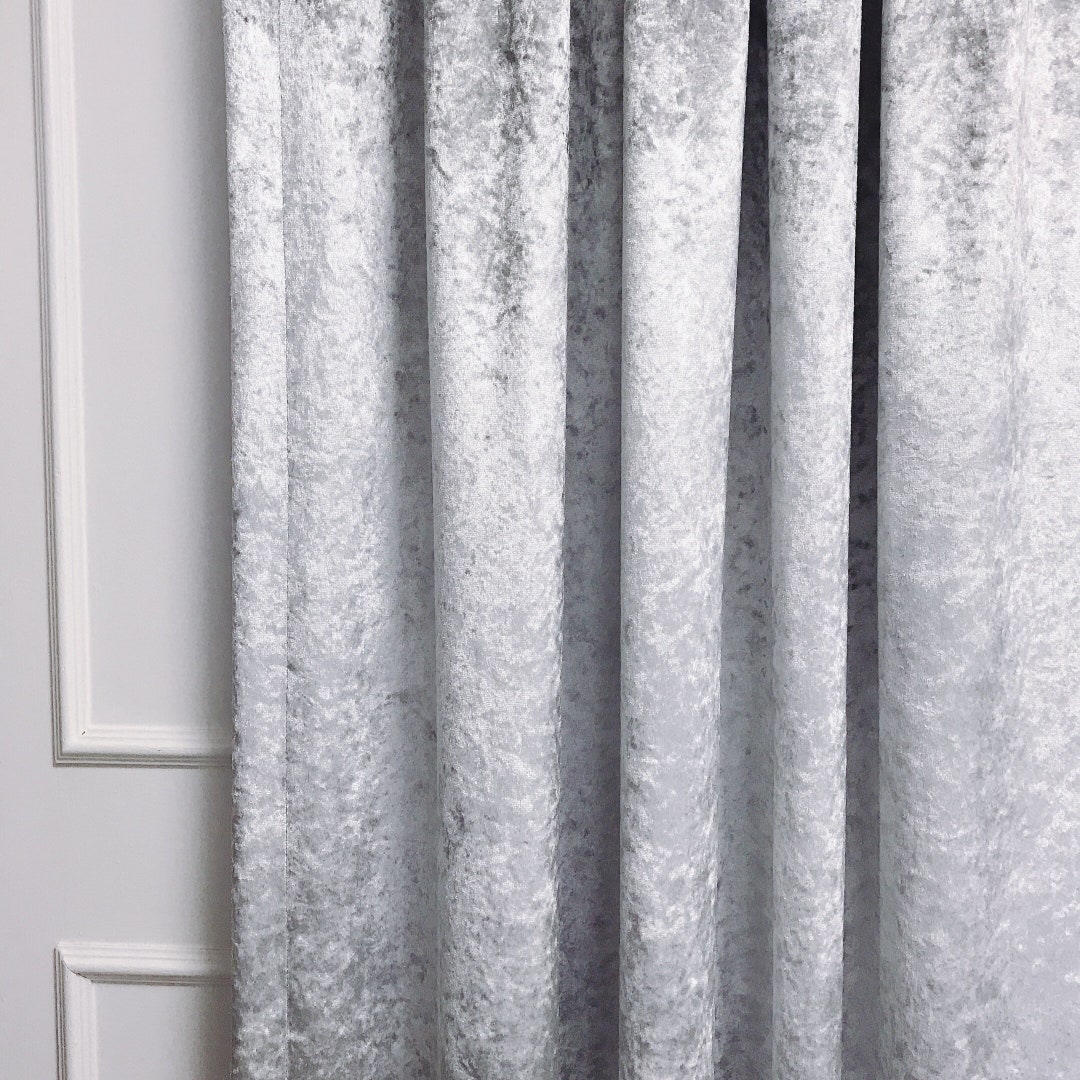 Glam Silver Velvet Curtain Drapery Panel Various Colors 64 84 90 96 ...