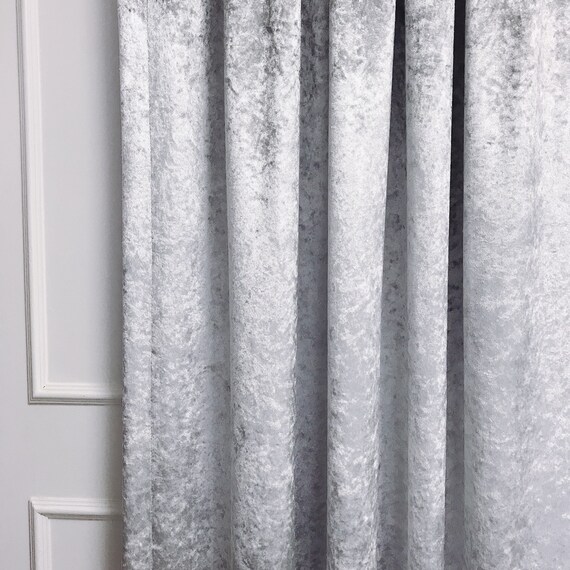 Glam Silver Velvet Curtain Drapery Panel Various Colors 64 84 | Etsy