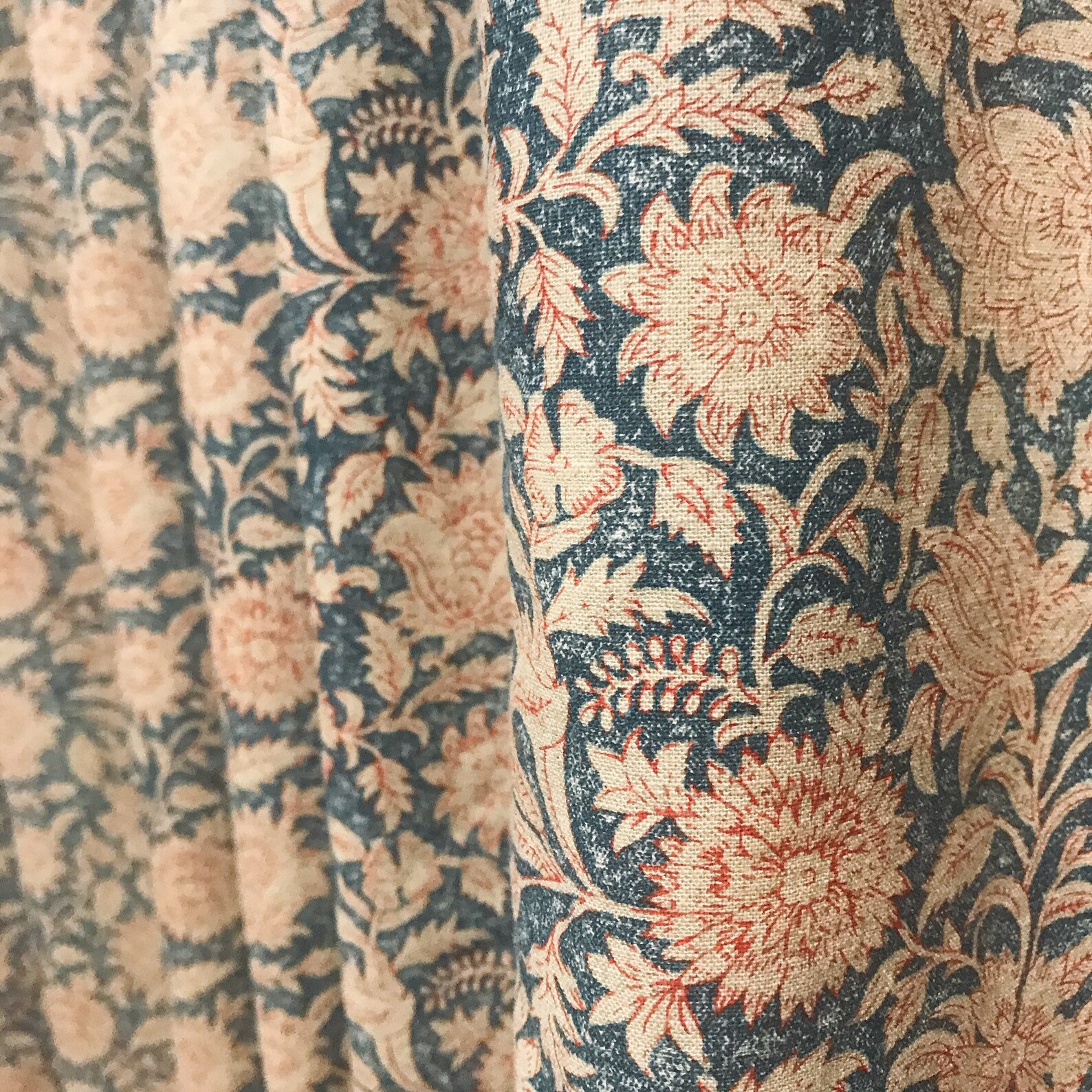 Modern Vintage Beige Wild Flowers Pattern Washed Linen Cotton - Etsy