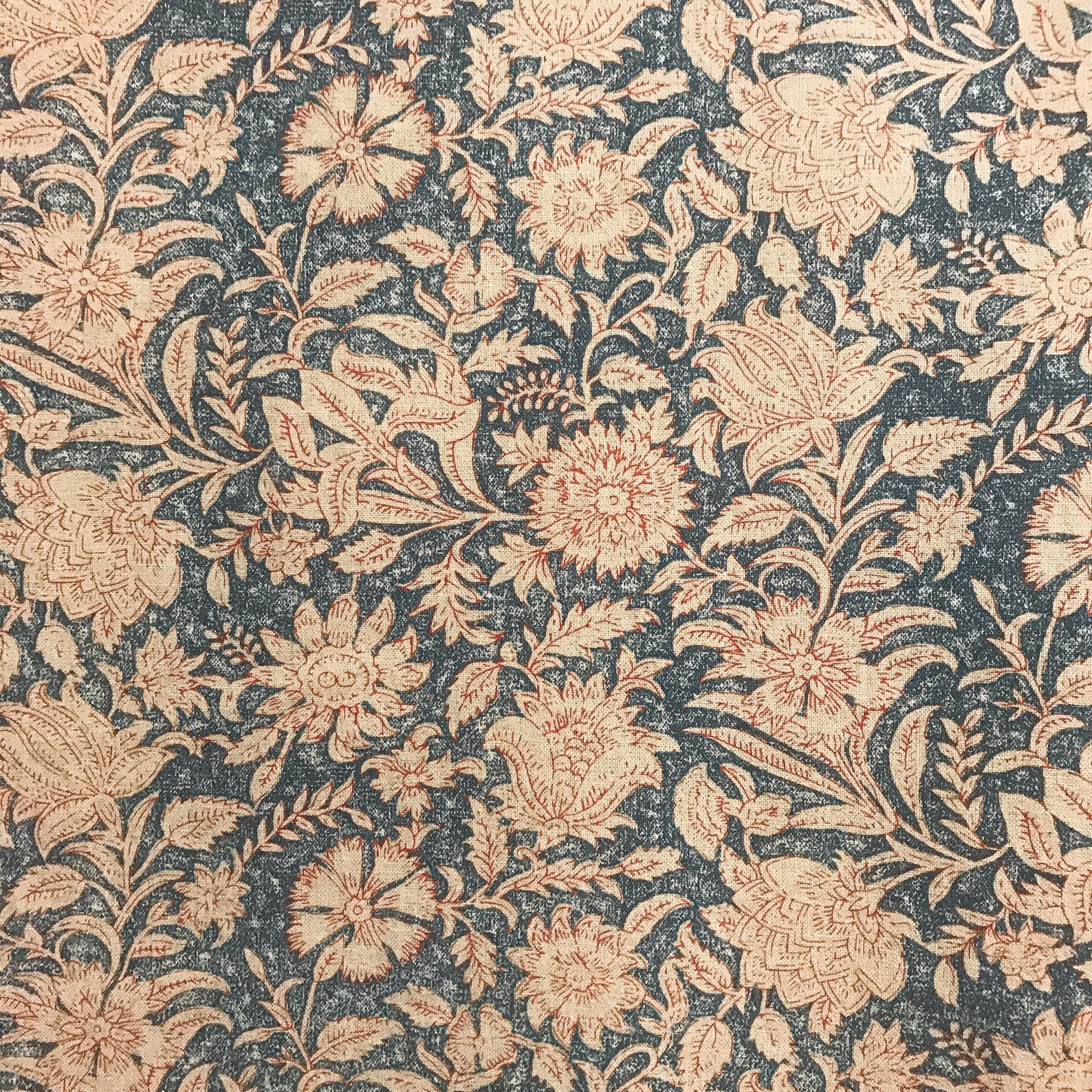 Modern Vintage Beige Wild Flowers Pattern Washed Linen Cotton | Etsy