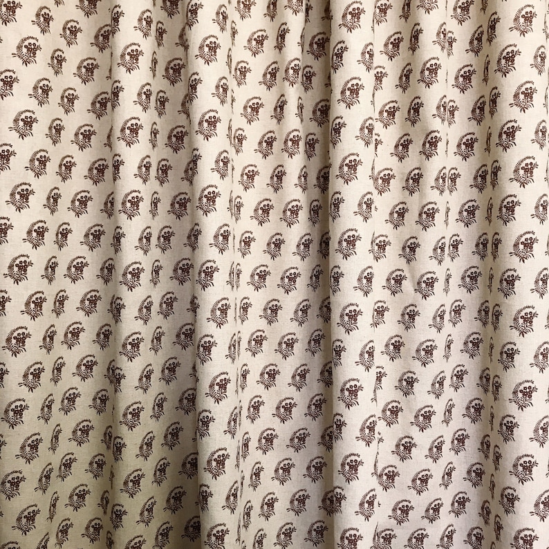 Modern Vintage Brown Floral Leaves Pattern Washed Linen Cotton - Etsy