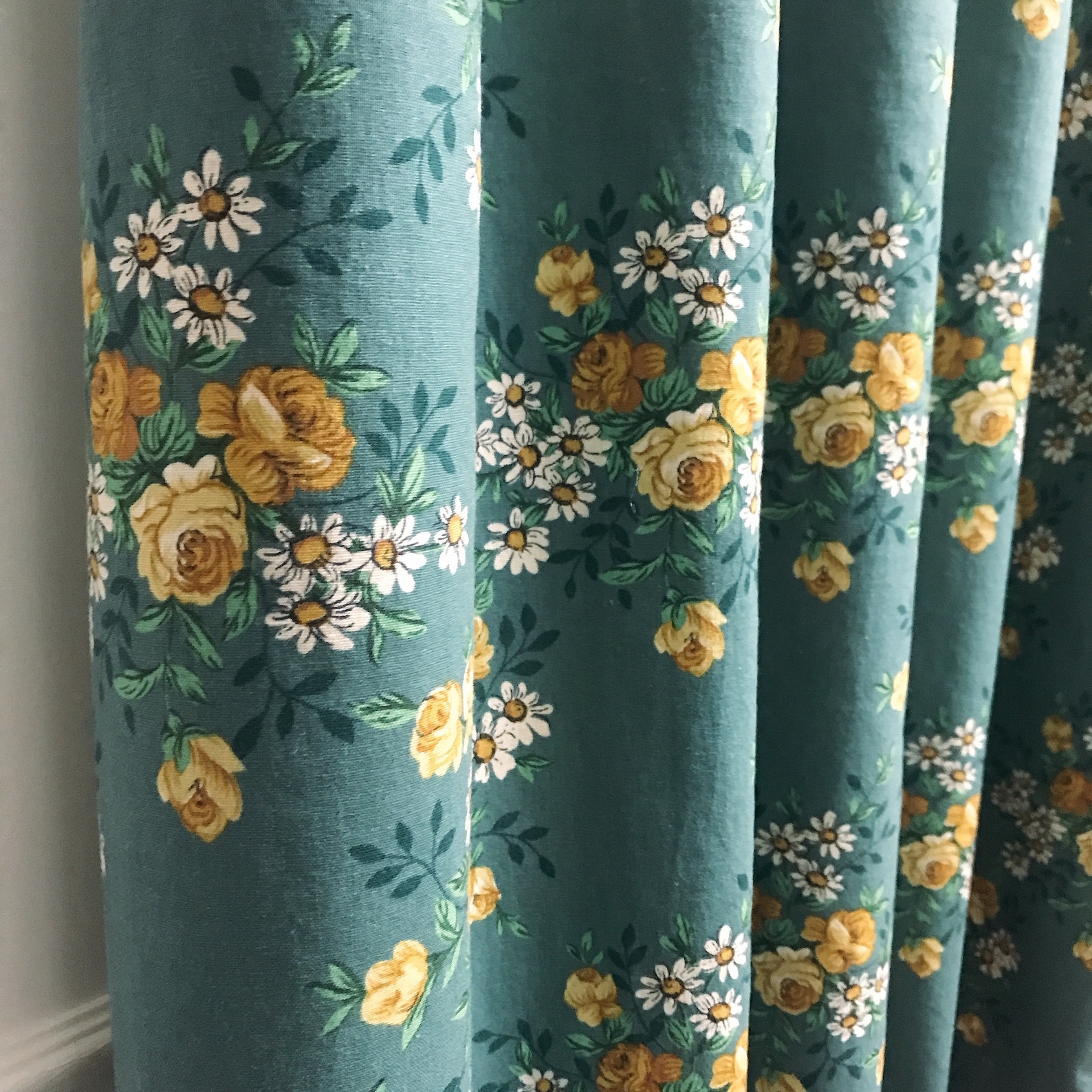 Modern Vintage Light Mustard Floral Pattern Bio Washed Linen - Etsy