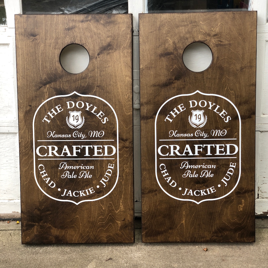 Custom Cornhole Boards - Bean Bag Toss - Beer Label - Etsy