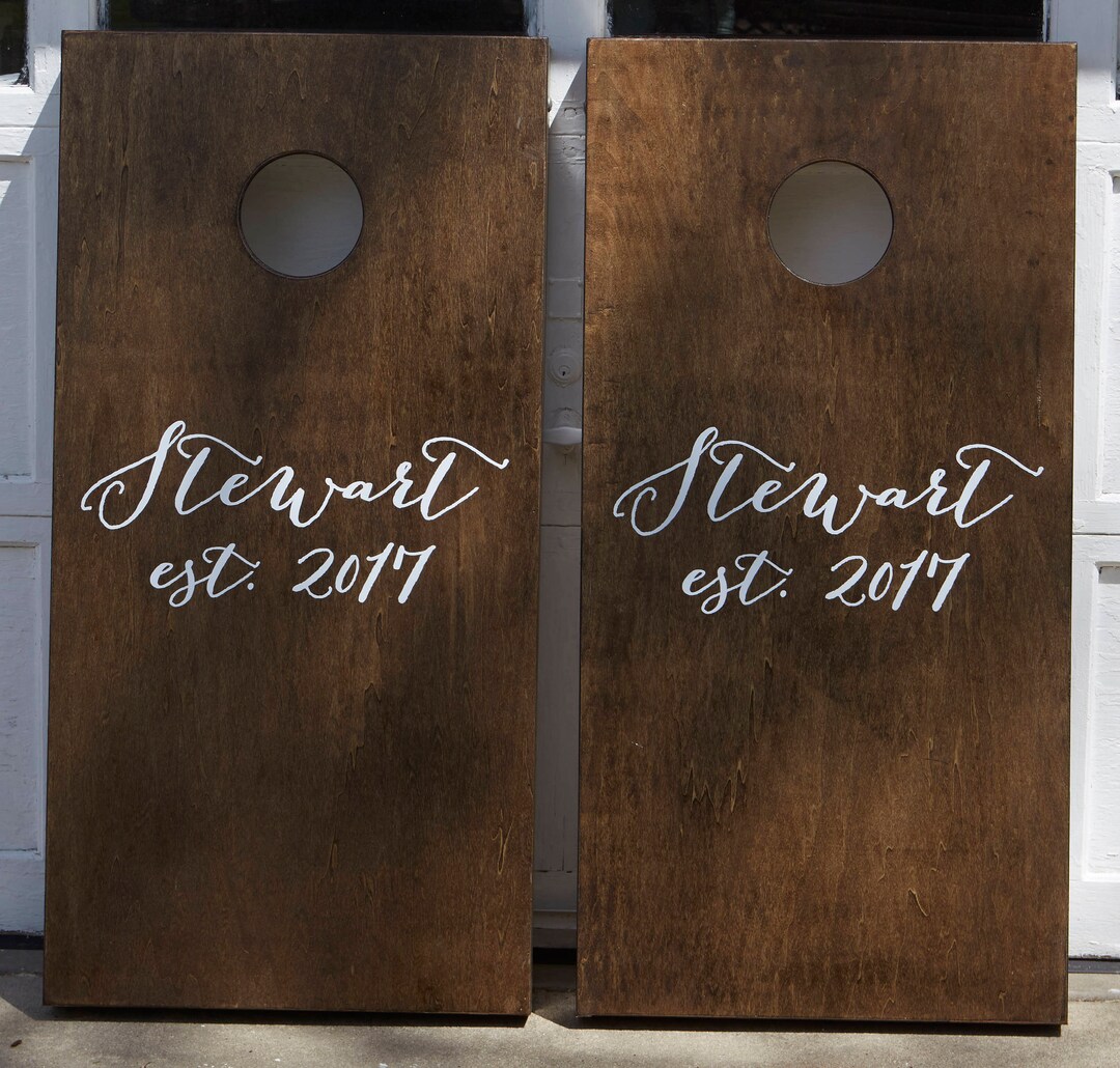 Custom Cornhole Boards ONLY Bean Bag Toss Penny Font - Etsy