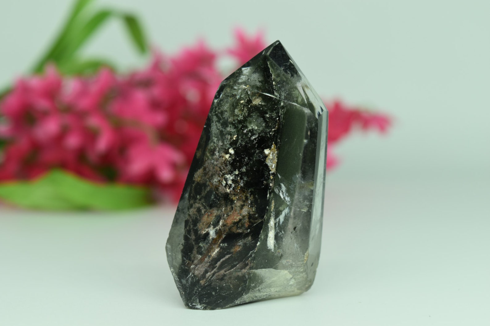 74g Red and Green Phantom Quartz Crystal Crystal Stone - Etsy UK
