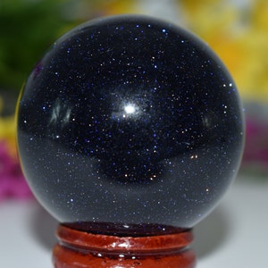 1.6" Blue Goldstone Crystal Sphere - 1 Pc. -, Crystal, Stone, Rock ...