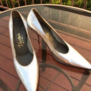 Vintage 60's Silver Steel Stiletto Heel Tip Heels!! 5 1/2, 6 - Etsy