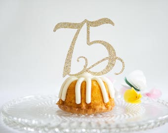 75 Years Loved 75th Birthday Cake Topper Happy 75th Cake - Etsy